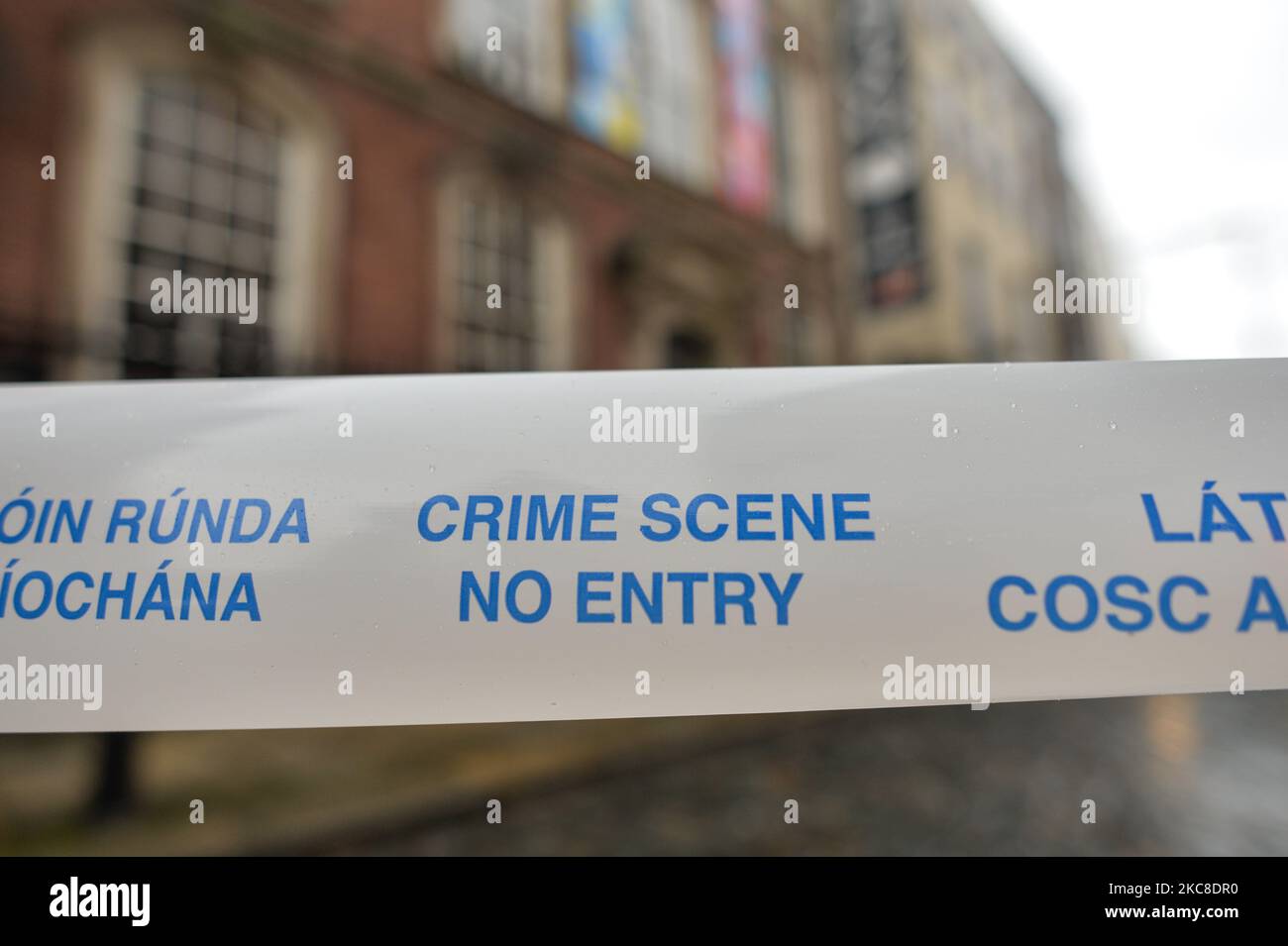 Garda Siochana tape reading 'Crime Scene - No Entry', seen in Temple ...