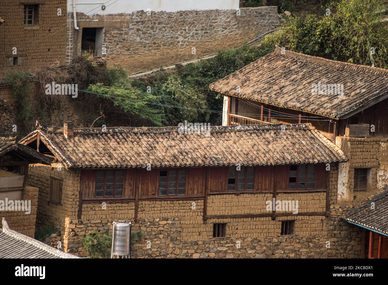The traditional small houses of the Baoshan stone city in Lijiang China ...