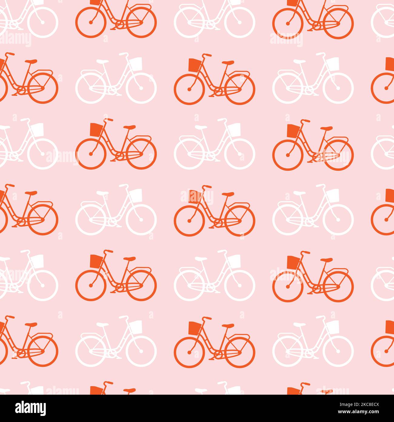 Seamless pattern with granny bikes. Cute bicycle background Stock ...
