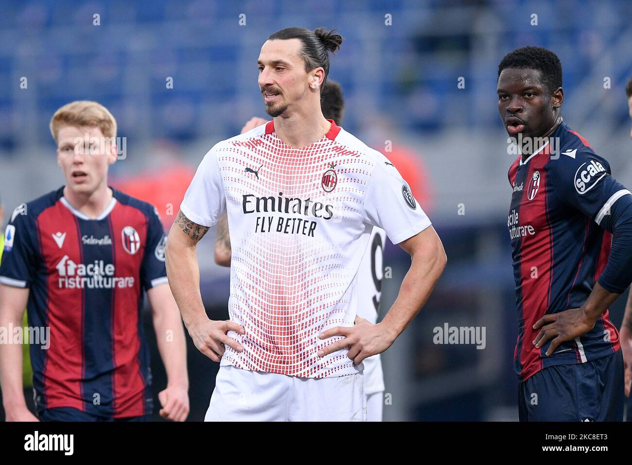 Zlatan Ibrahimovic of AC Milan during the Serie A match between Bologna ...