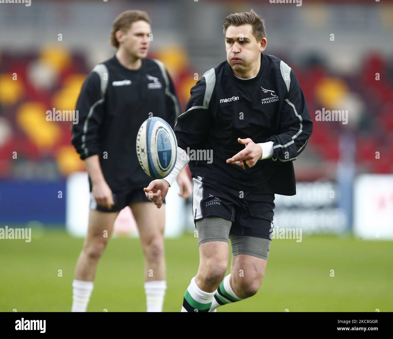 Toby Flood of Newcastle Falcons during warm up during Gallagher ...