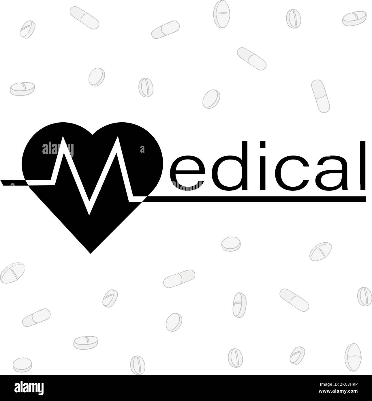 Conceptual graphic elaboration of the word medical, vector illustration ...