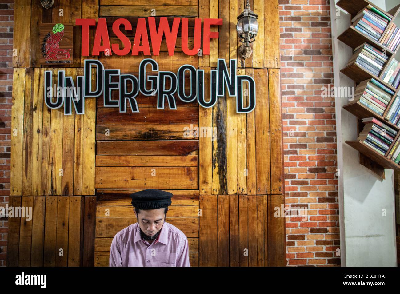 Ustadz HALIM AMBIYA waiting for his students for praying time. Islamic ...