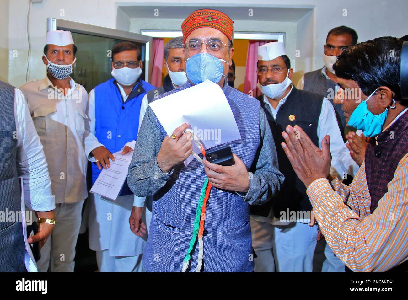 Congress senior leader Ajay Maken arrives to attend the party executive ...