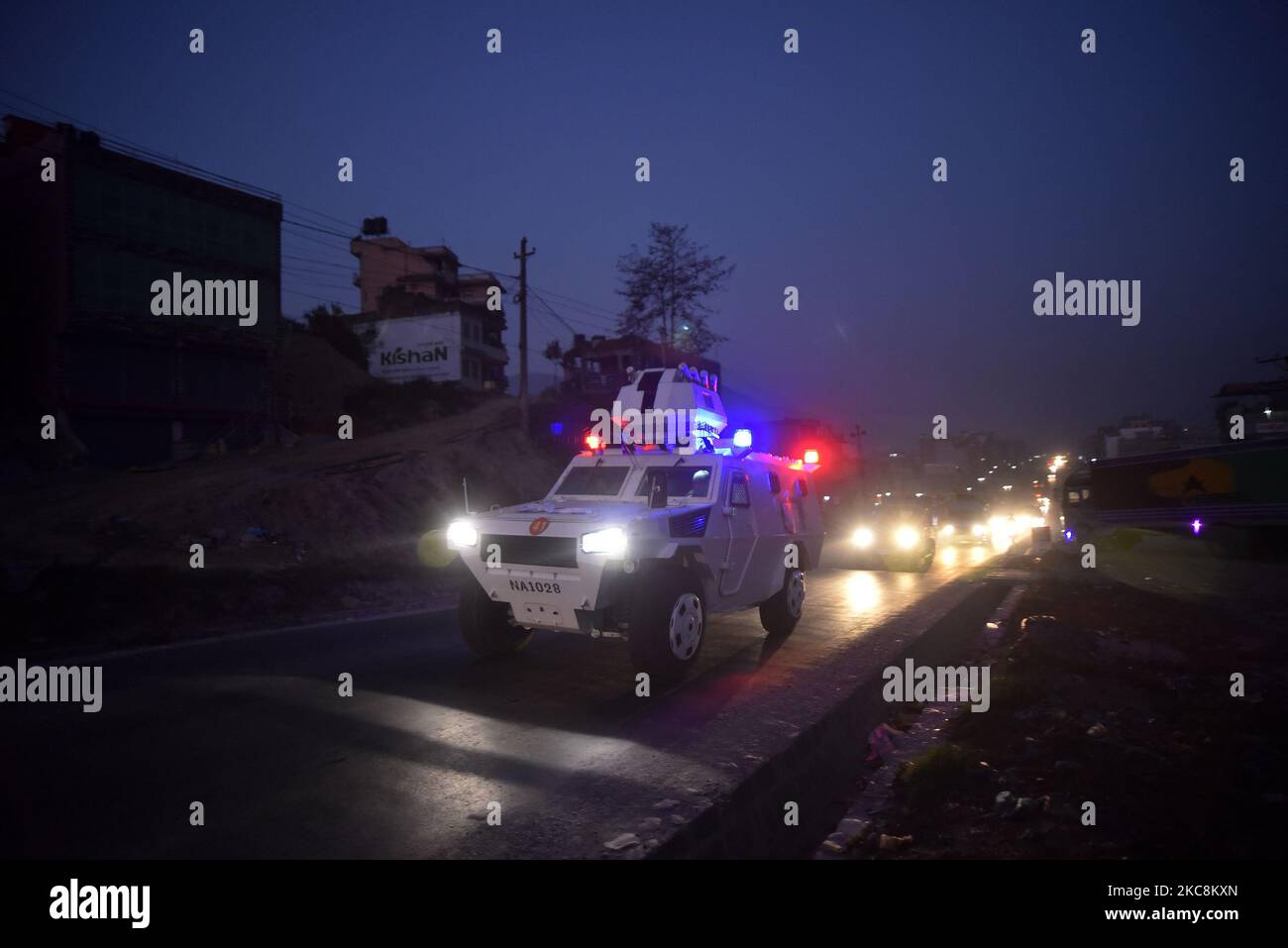The Nepal Army took out its armored vehicles to the streets as a ...