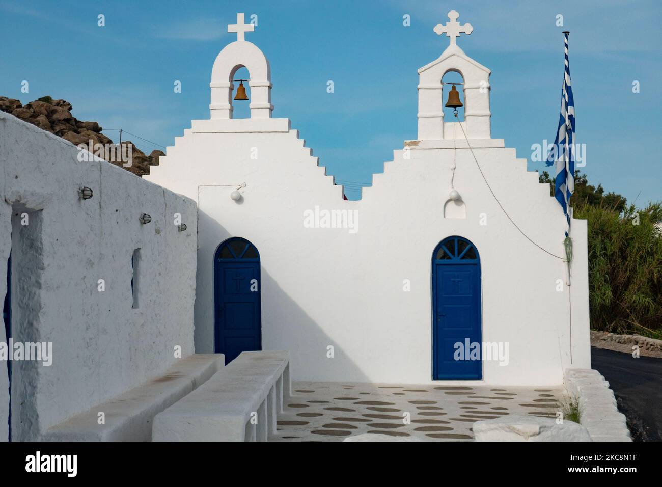 Beautiful chapel in Mykonos across the whole island, a landmark for ...
