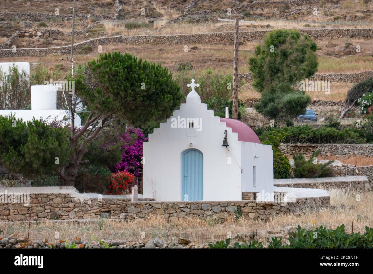 Beautiful chapel in Mykonos across the whole island, a landmark for ...