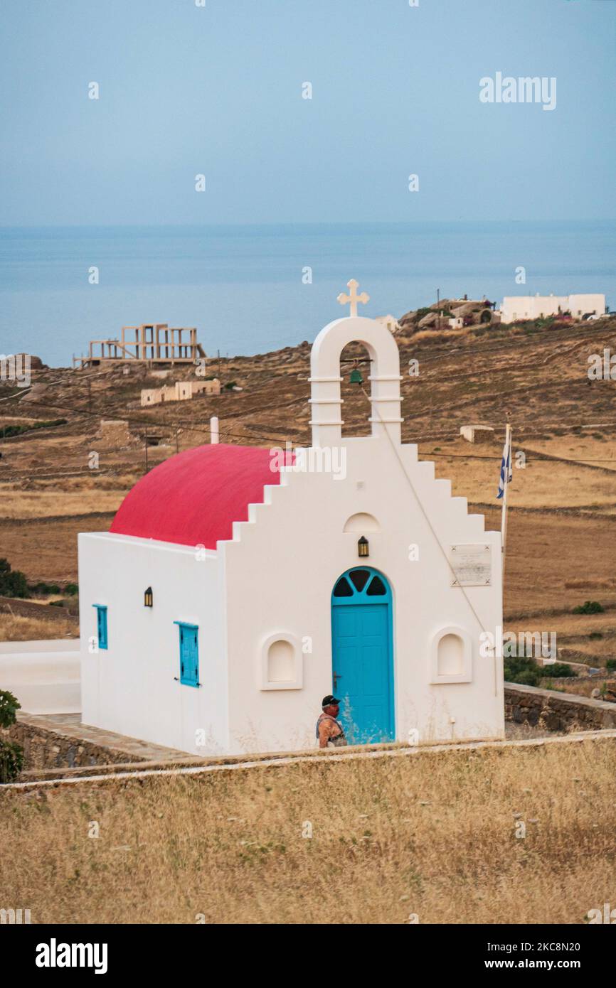 Beautiful chapel in Mykonos across the whole island, a landmark for ...