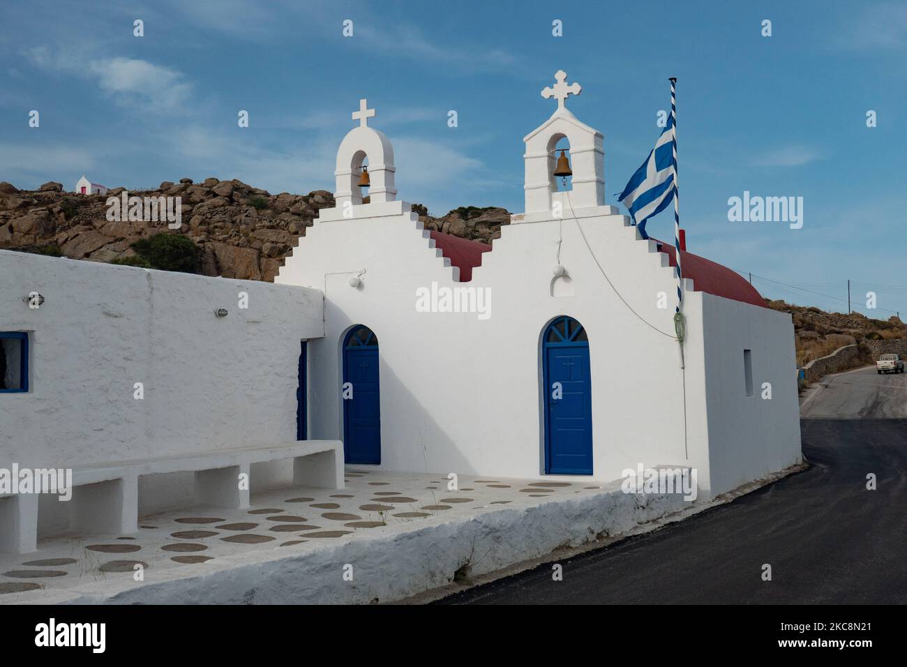 Beautiful chapel in Mykonos across the whole island, a landmark for ...