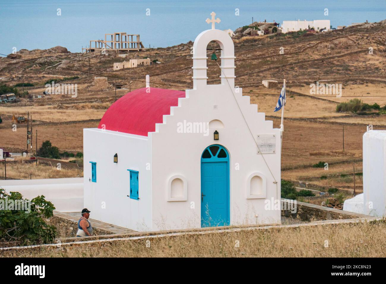 Beautiful chapel in Mykonos across the whole island, a landmark for ...