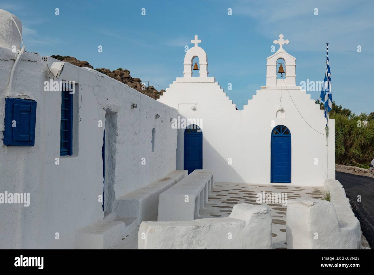 Beautiful chapel in Mykonos across the whole island, a landmark for ...