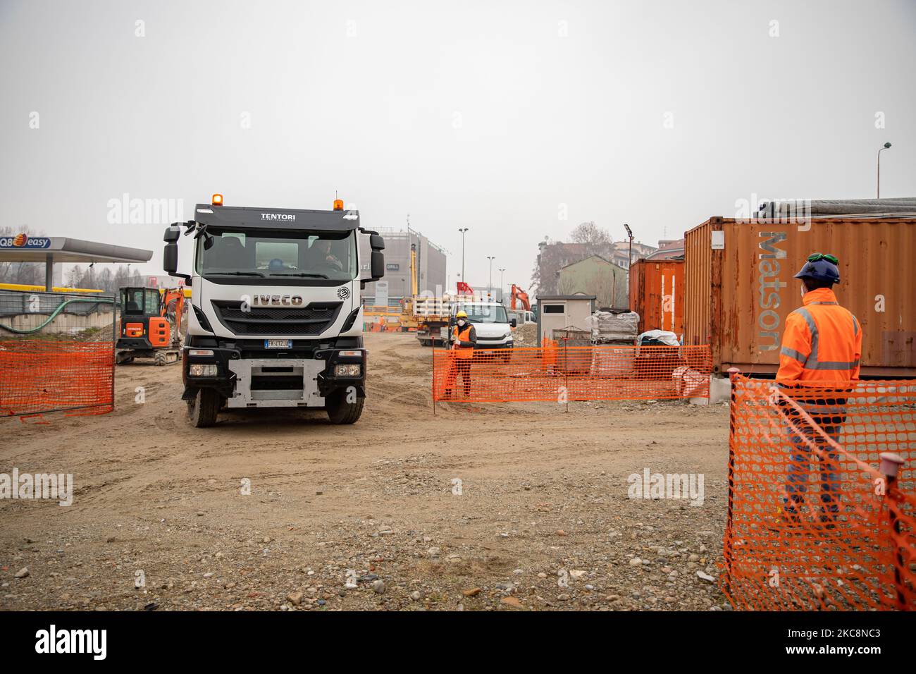 The inspection at the construction site of the extension of Line M1 of ...