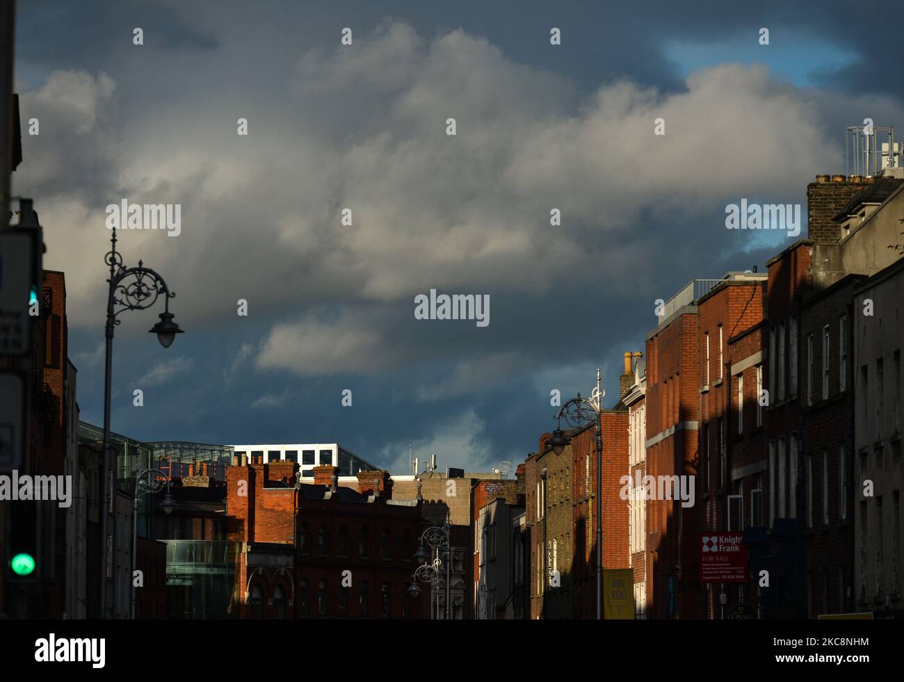 Clouds over Dublin city center seen during Level 5 Covid-19 lockdown ...