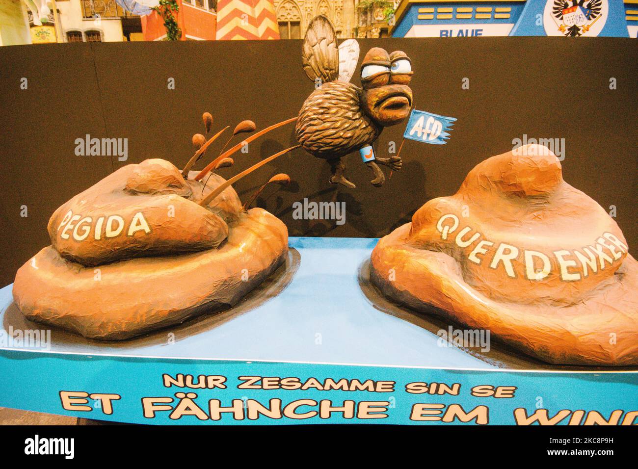 a float with with Querdenker group and Pegida and AFD is seen during t ...