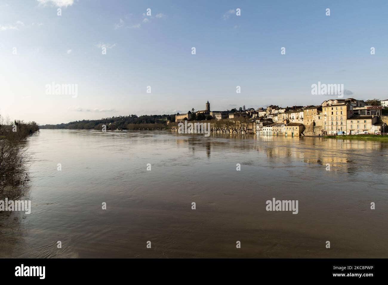 A view of the L Reole, Lot-et-Garonne after the historic floods, in Lot ...