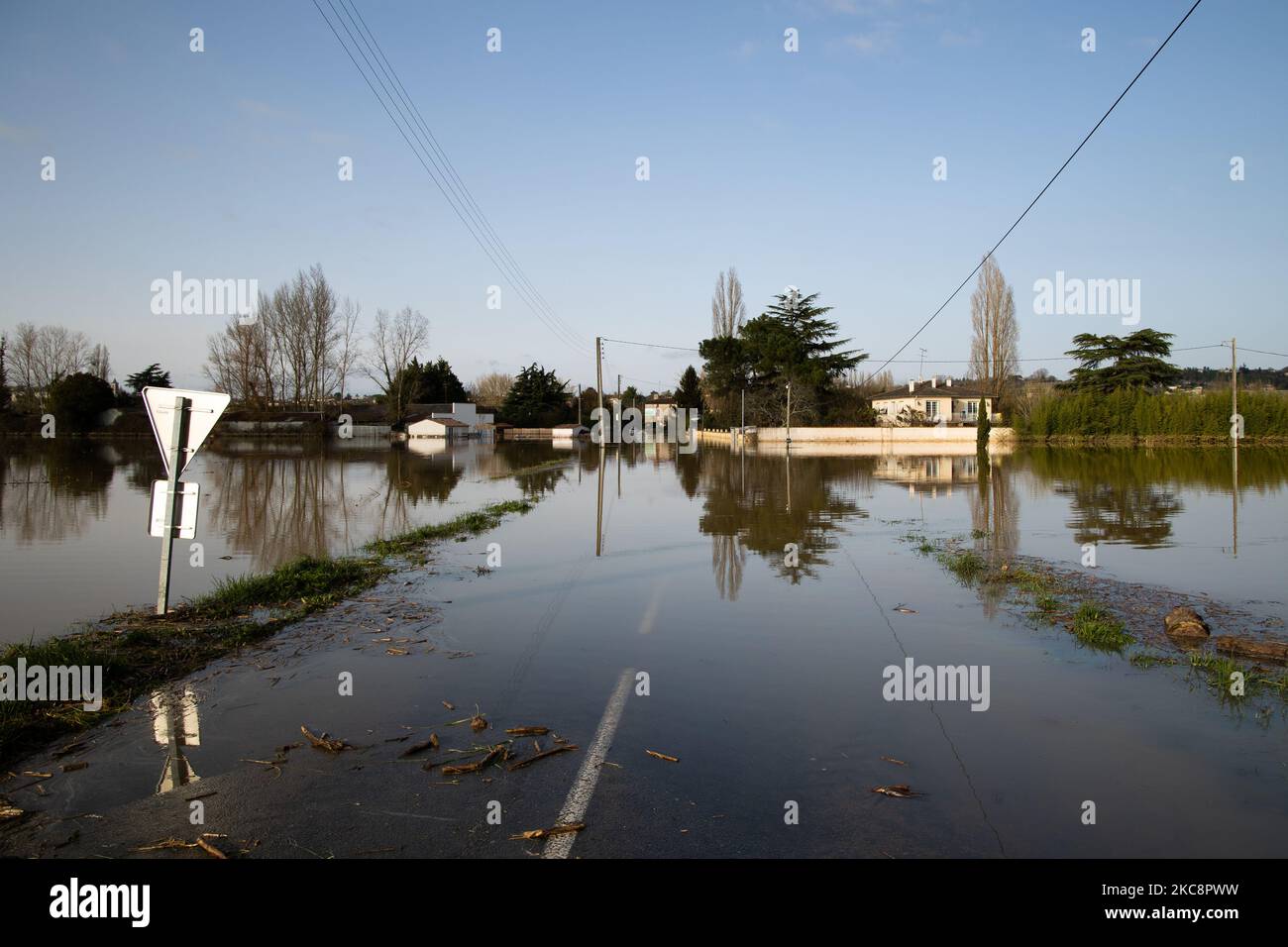 A view of the L Reole, Lot-et-Garonne after the historic floods, in Lot ...