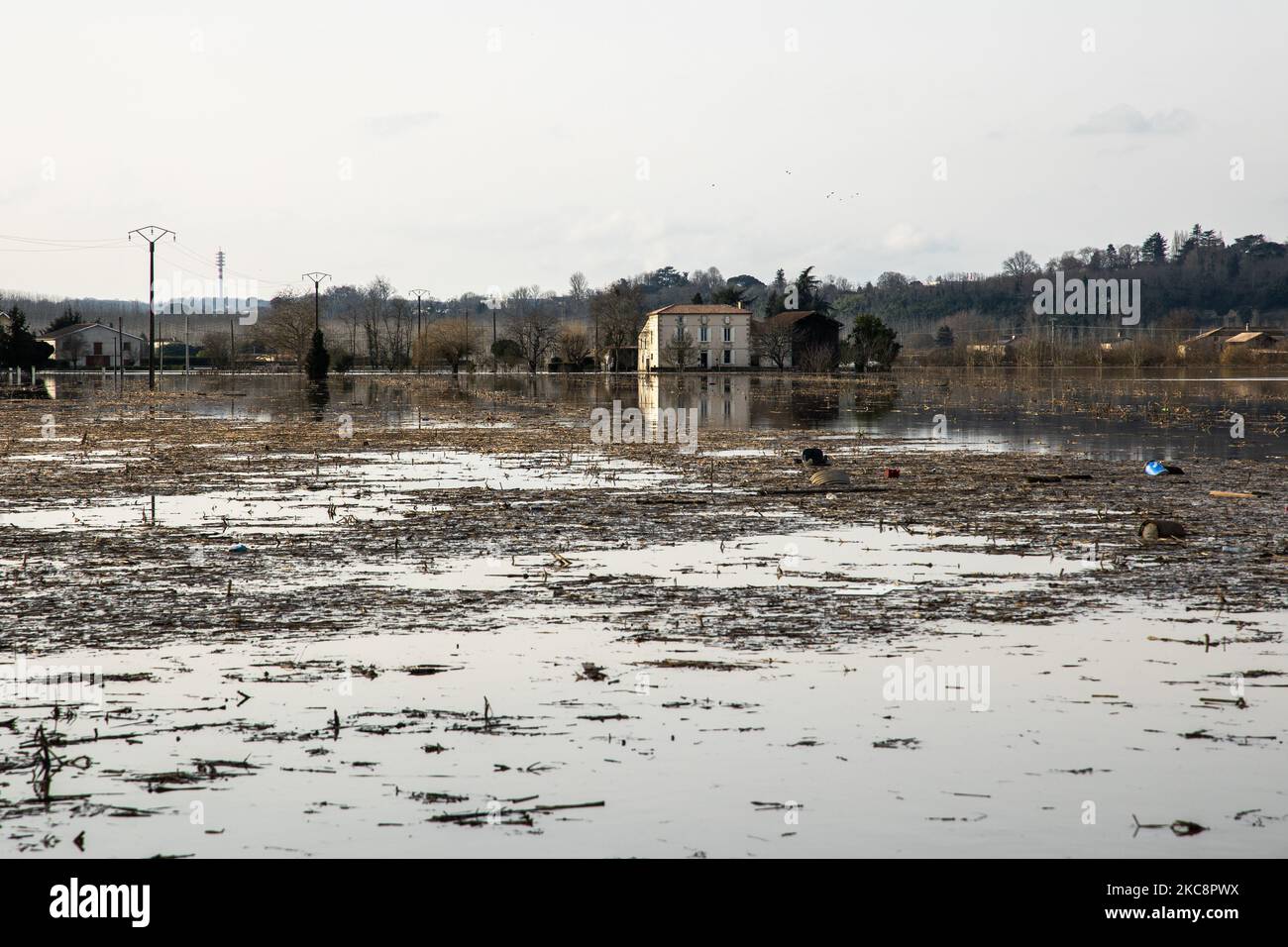 A view of the L Reole, Lot-et-Garonne after the historic floods, in Lot ...