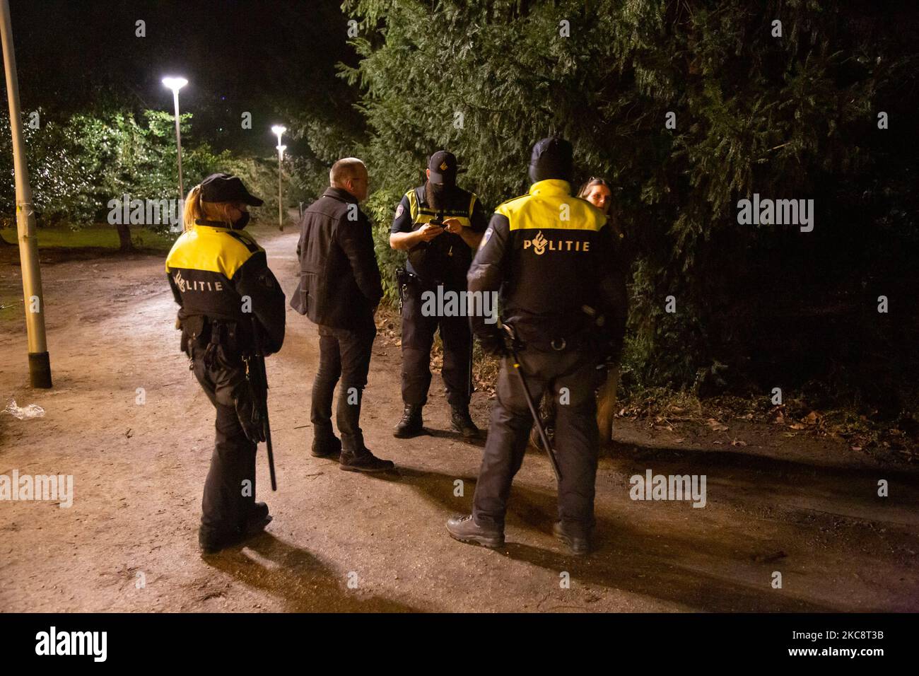 A protest with torch fire against the COVID lockdown and curfew ...