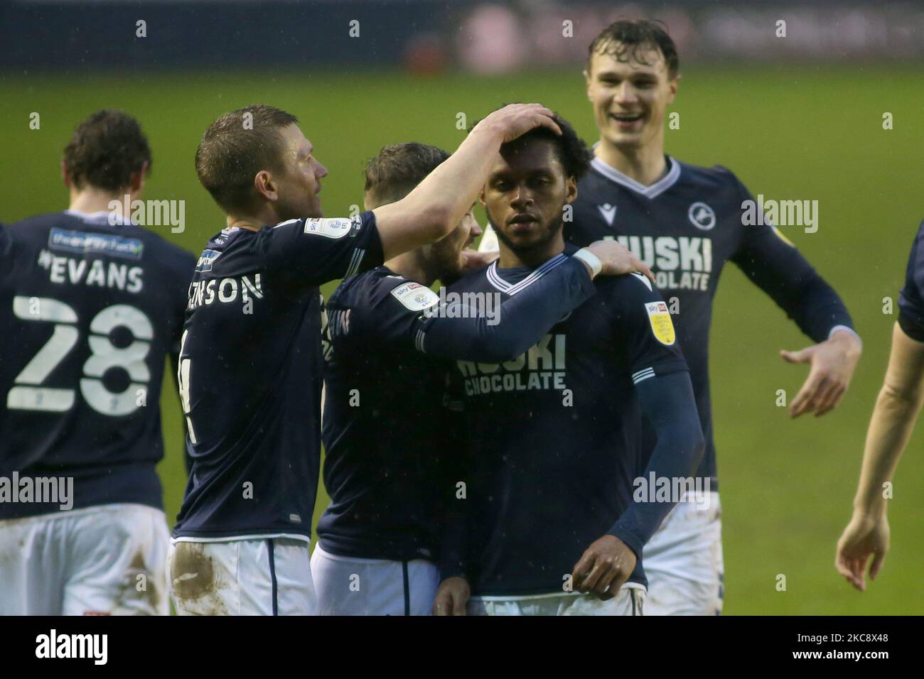 Mahlon Romeo of Millwall celebrates after scoring during the Sky Bet ...