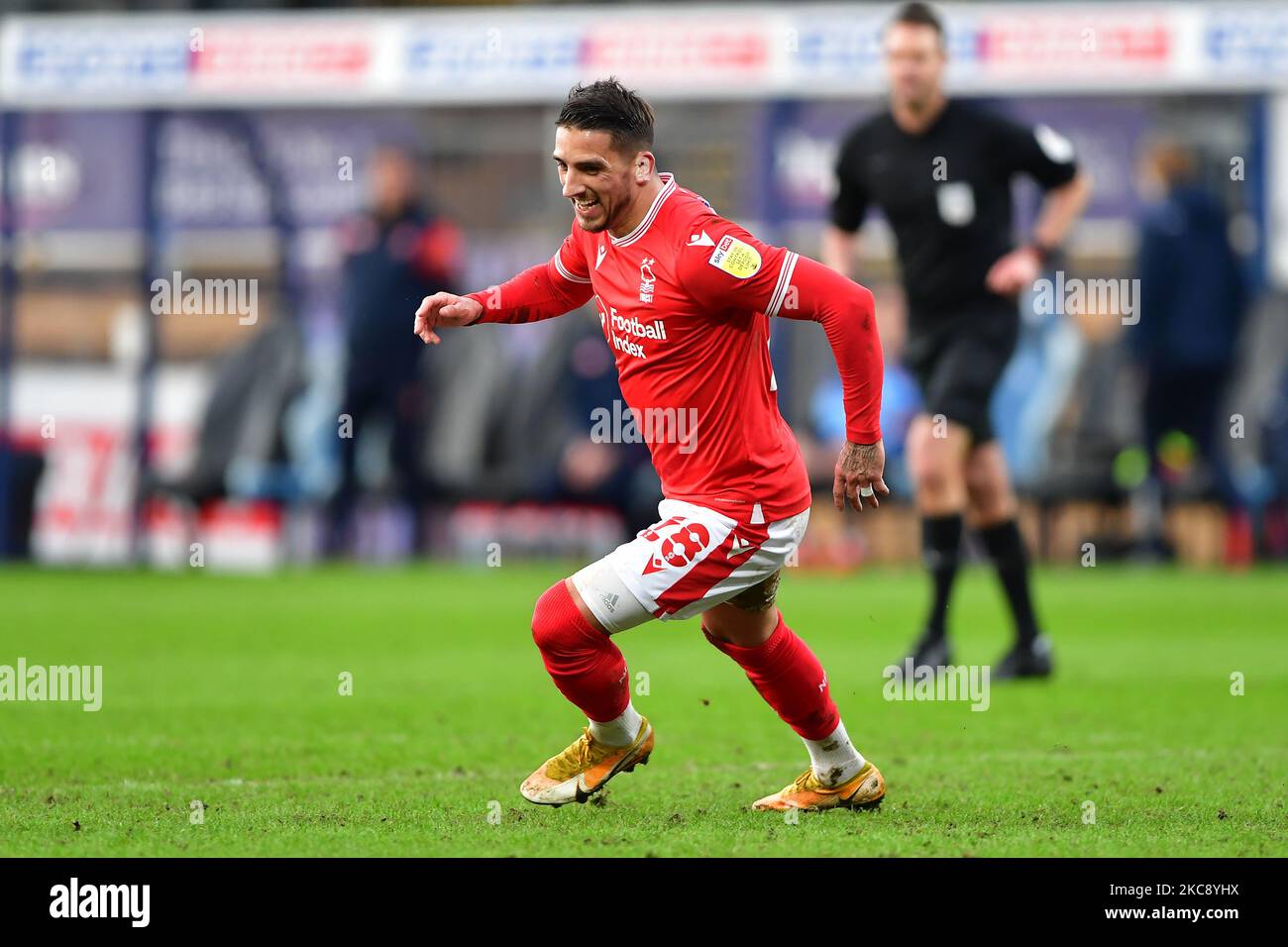 Anthony Knockaert (28) of Nottingham Forest celebrates after scoring ...