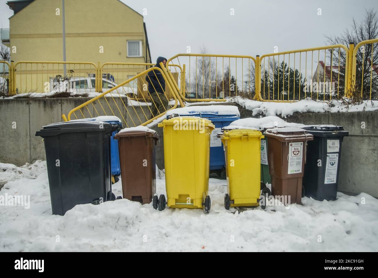 Containers for waste segregation are seen in Gdansk, Poland on 8 ...