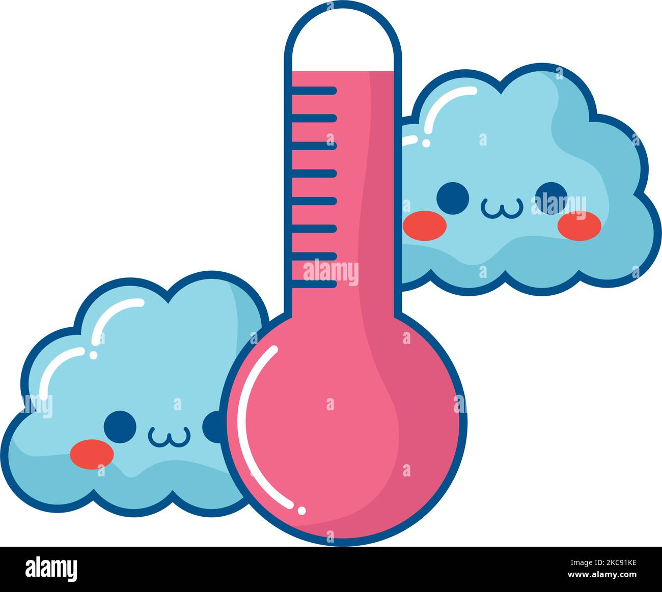 kawaii clouds and thermometer Stock Vector Image & Art - Alamy