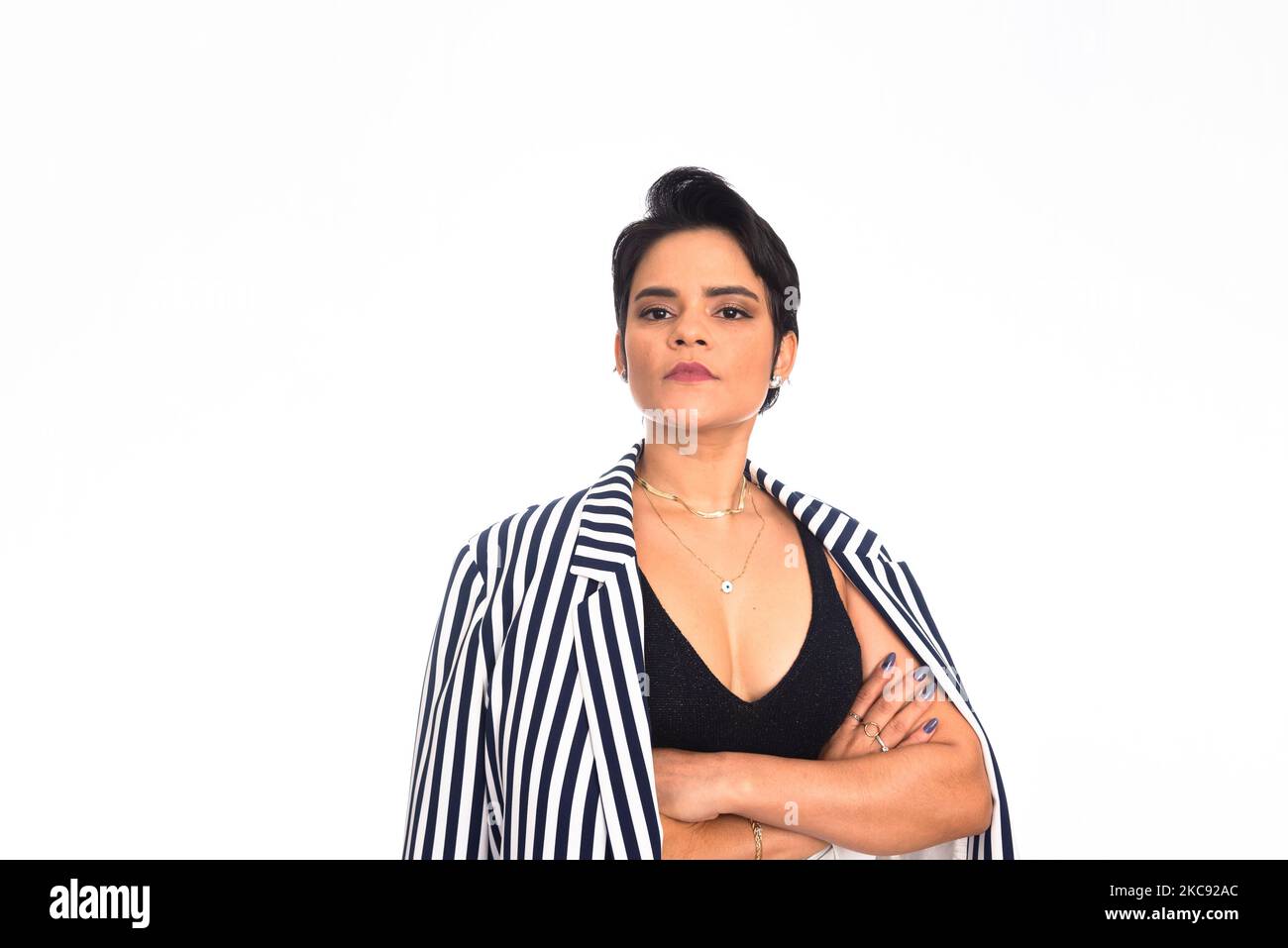 Confident pretty business woman being ready to work. Concept of trust ...