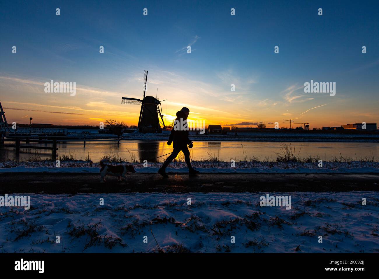 Magical scnery around the sunset time and dusk with clear winter sky at ...