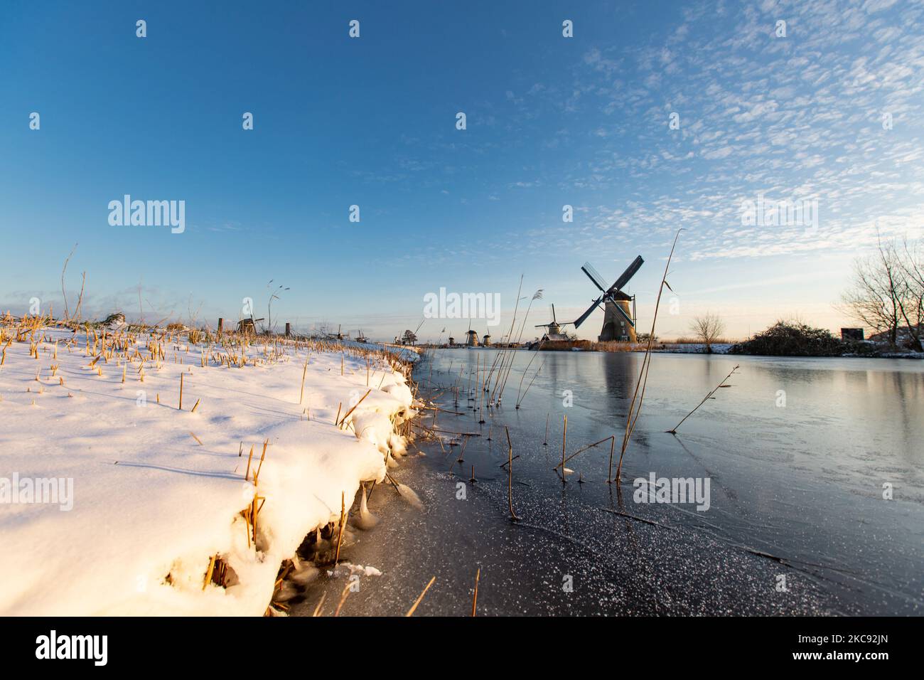 Magical scnery around the sunset time and dusk with clear winter sky at ...
