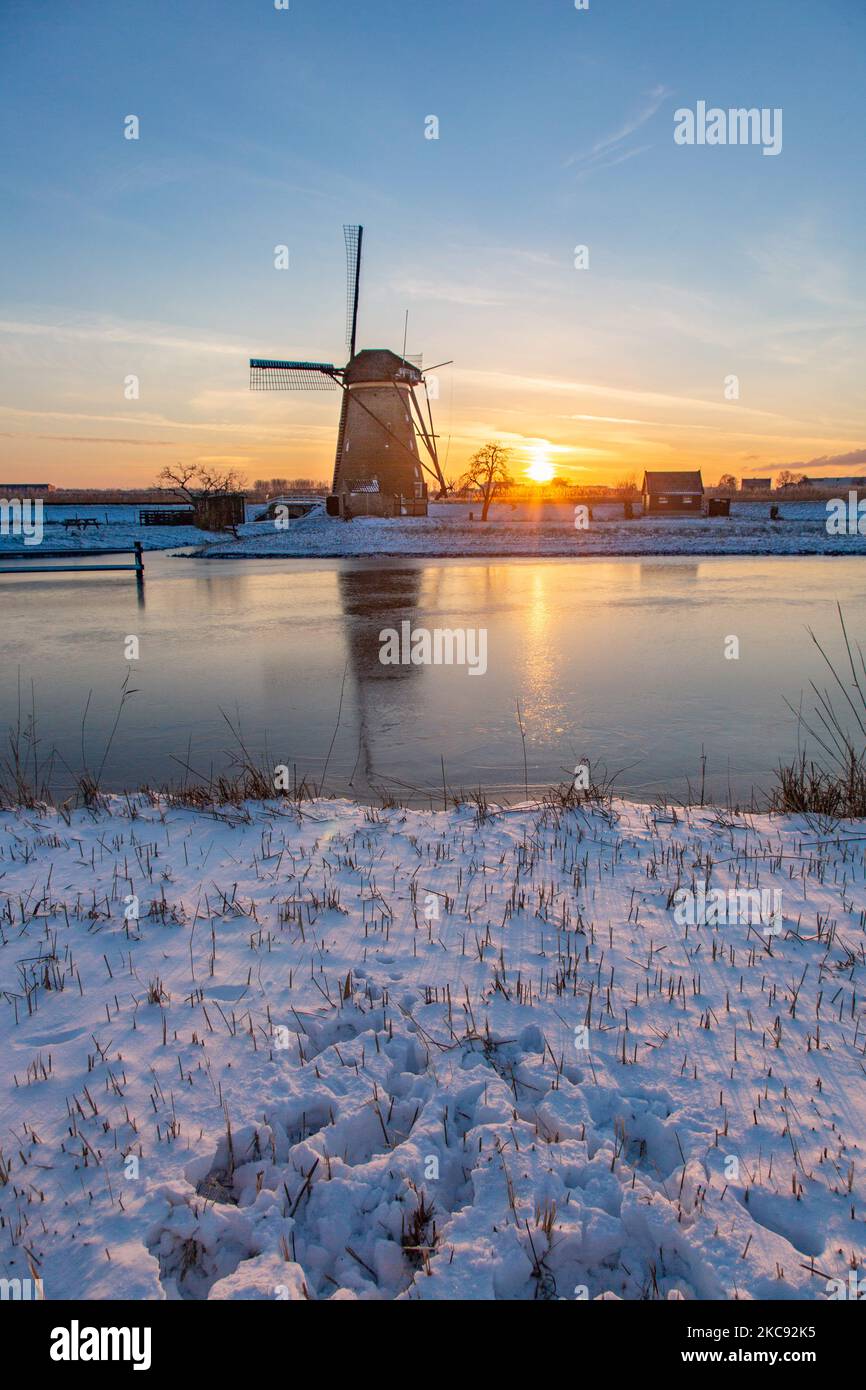 Magical scnery around the sunset time and dusk with clear winter sky at ...
