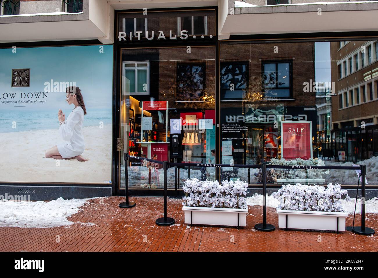 Rituals store is ready to attend customers outside of the store, during ...