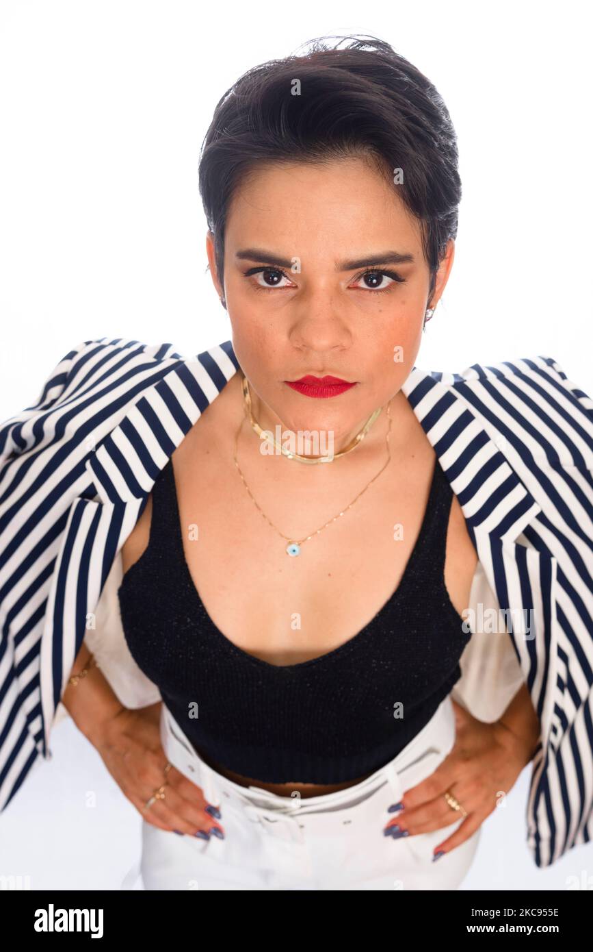 Confident pretty business woman being ready to work. Concept of trust ...