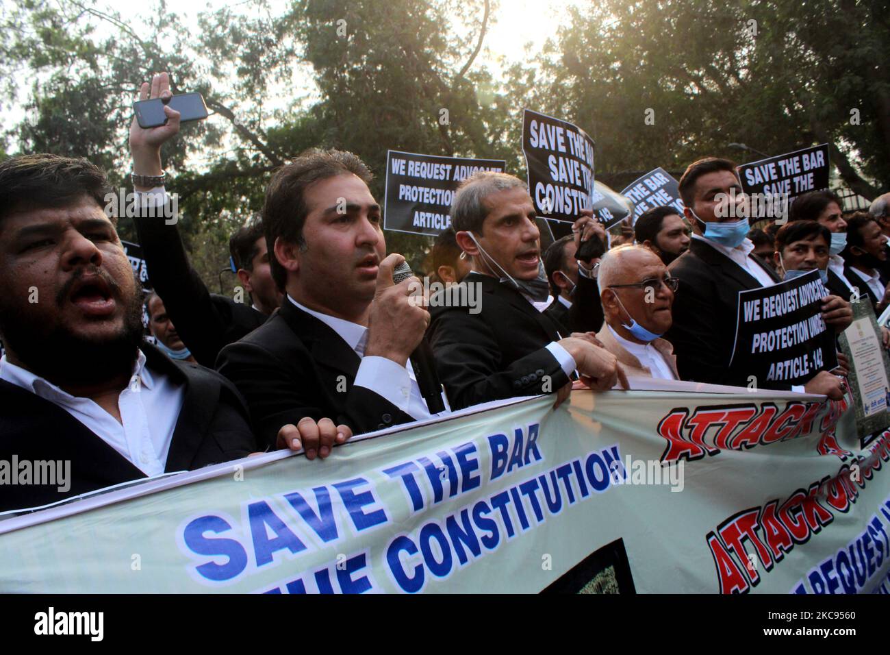 Lawyers participate in a protest march led by former Bombay HC judge ...