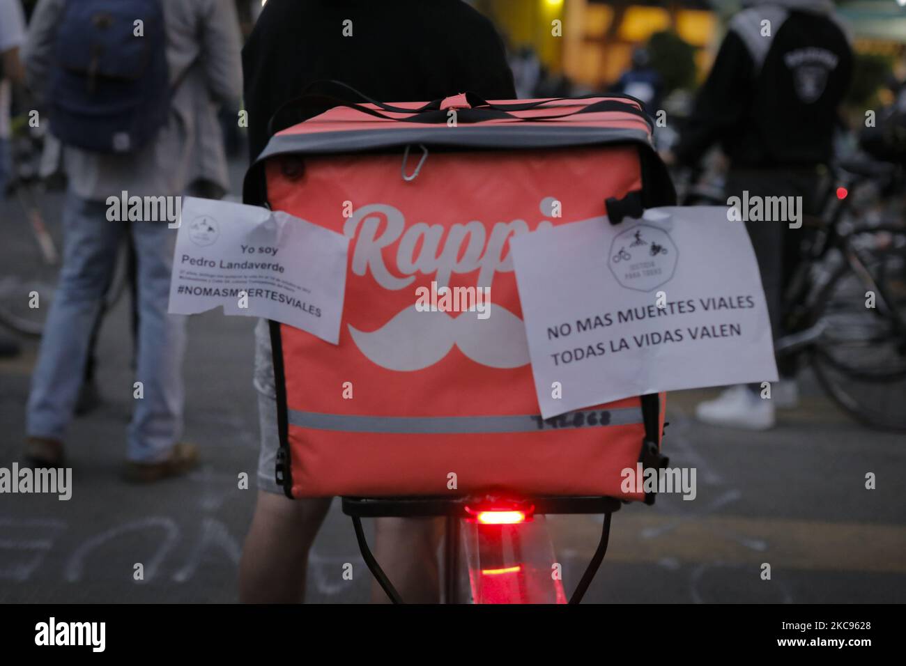 A food delivery worker is seen during a protest called "Revenge Friday ...