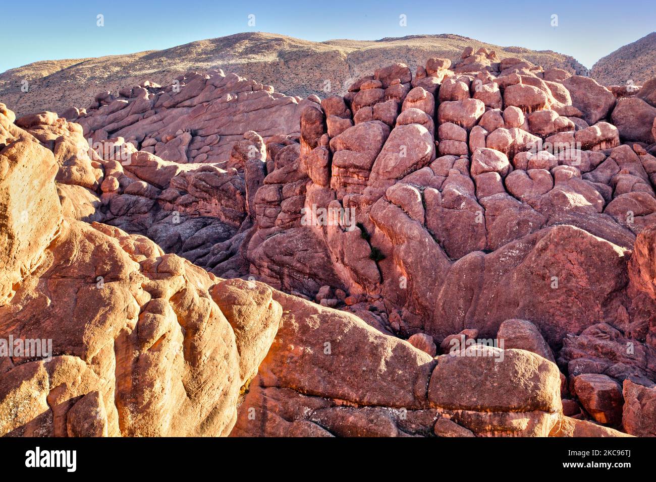 Rock formations seen along the Monkey Fingers Canyon near the Dades ...
