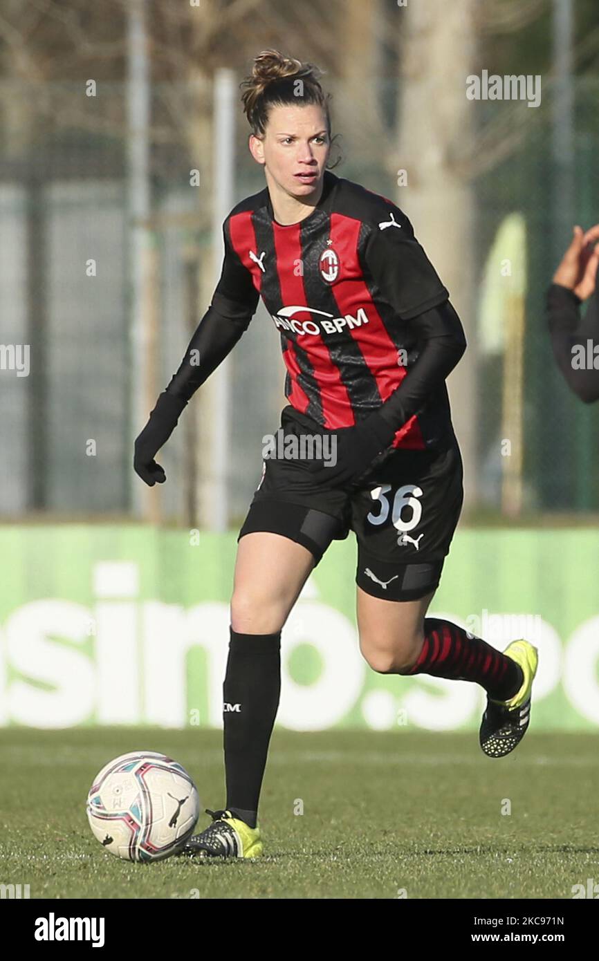 Laura Agard of AC Milan in action during the Women Coppa Italia match ...