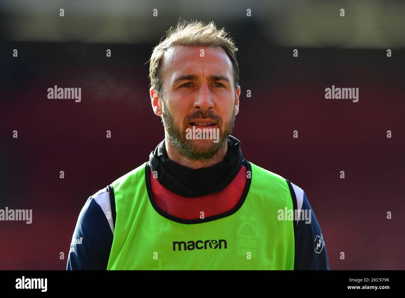 Glenn Murray (25) of Nottingham Forest warms up ahead of kick-off ...