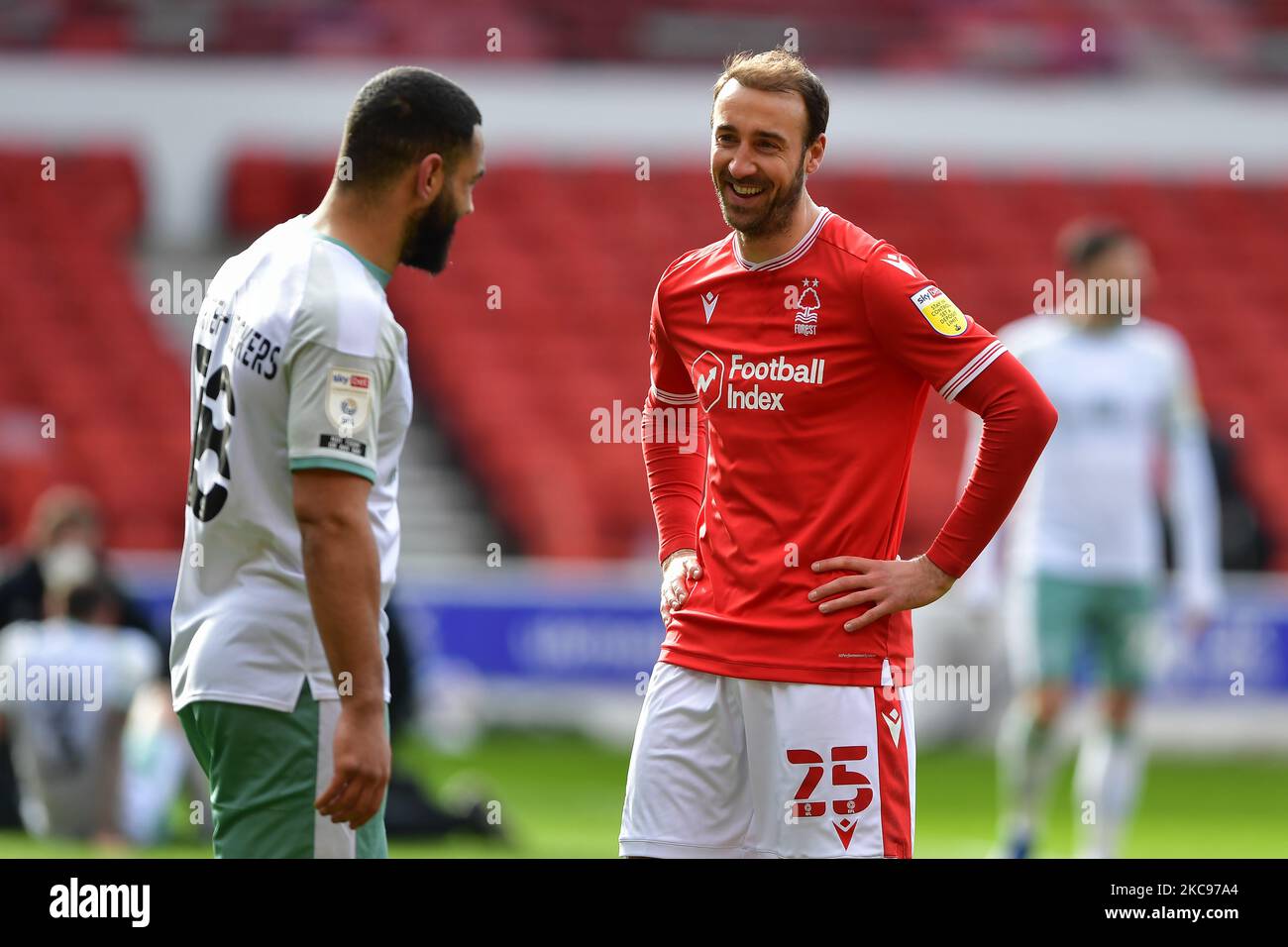 Glenn Murray (25) of Nottingham Forest smiles while talking with ...