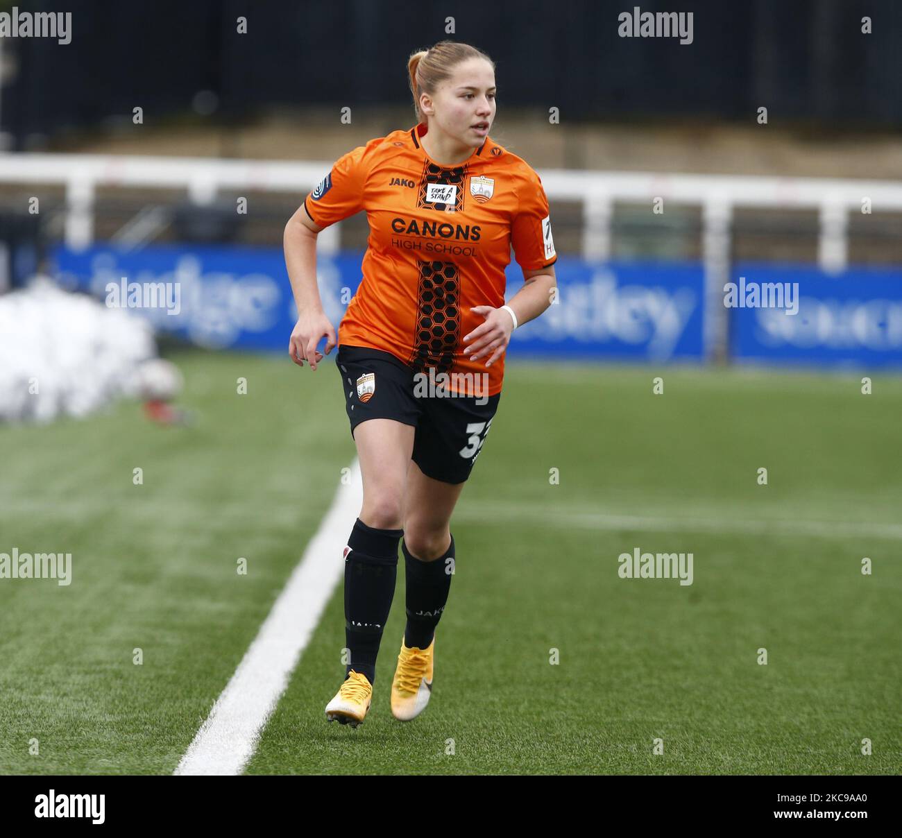 Mia Cruickshank of London Bees (on Loan from West Ham United) during FA ...