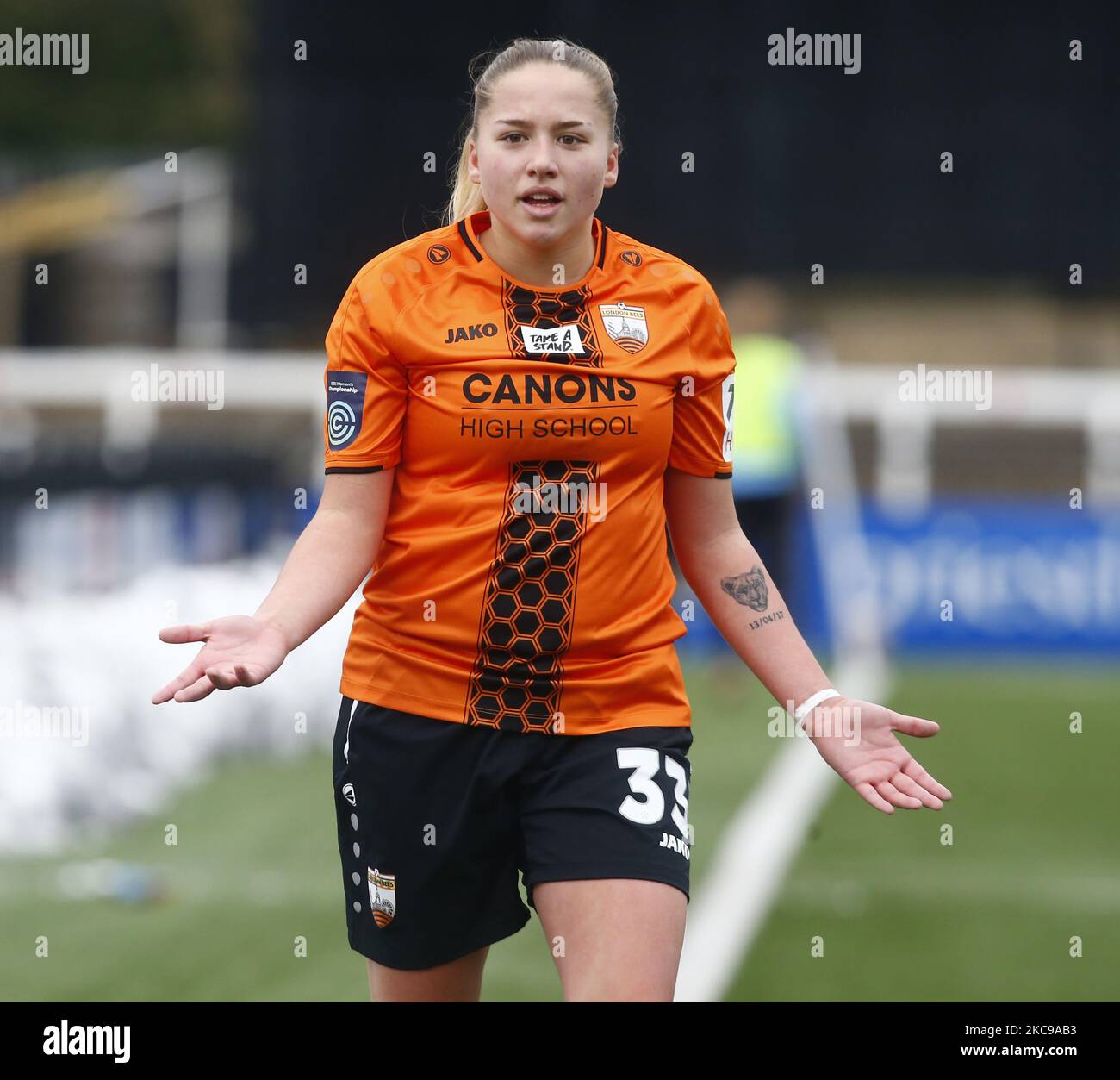 Mia Cruickshank of London Bees (on Loan from West Ham United) during FA ...
