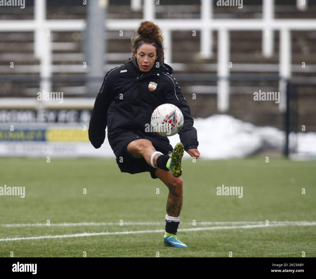 Brooke Nunn of London Bees during the pre-match warm-up during FA Women ...