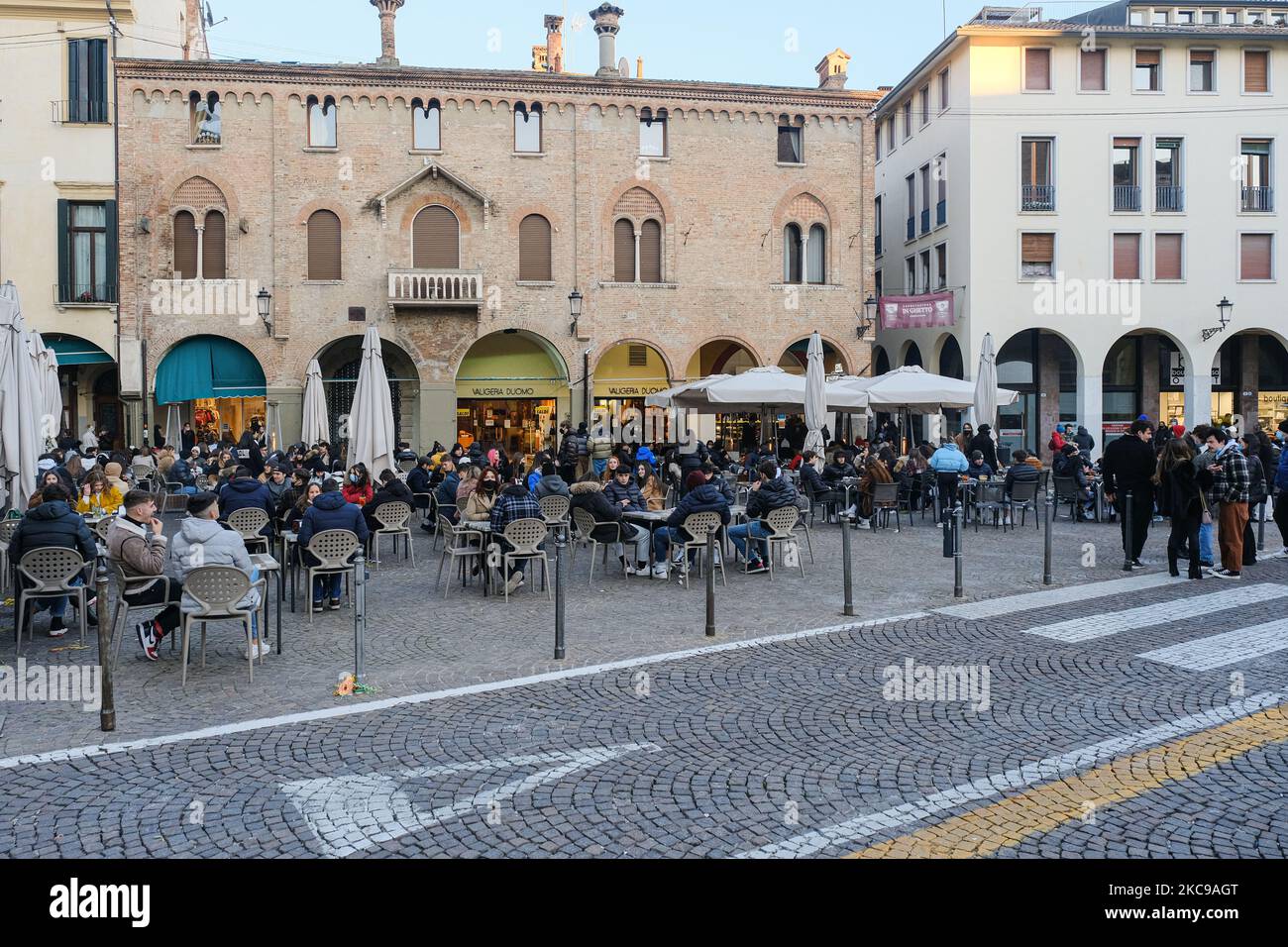 In the picture Paduan boys and citizens sitting in one of the bars in ...