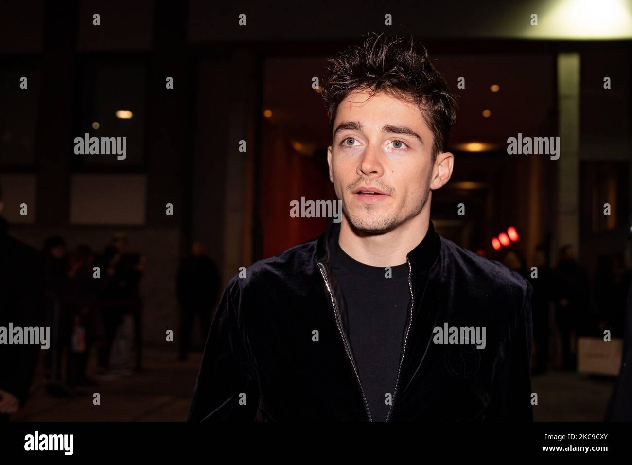 Charles Leclerc attends the Giorgio Armani fashion show during Milan ...