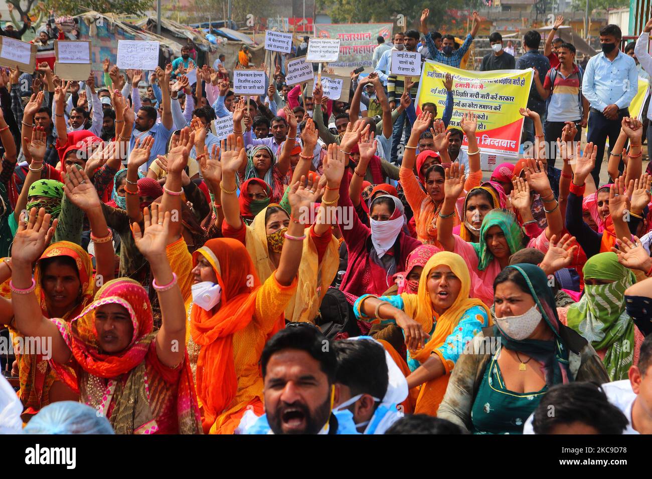 Unemployed Nursing and Lab Assistants stage a demonstration as they ...