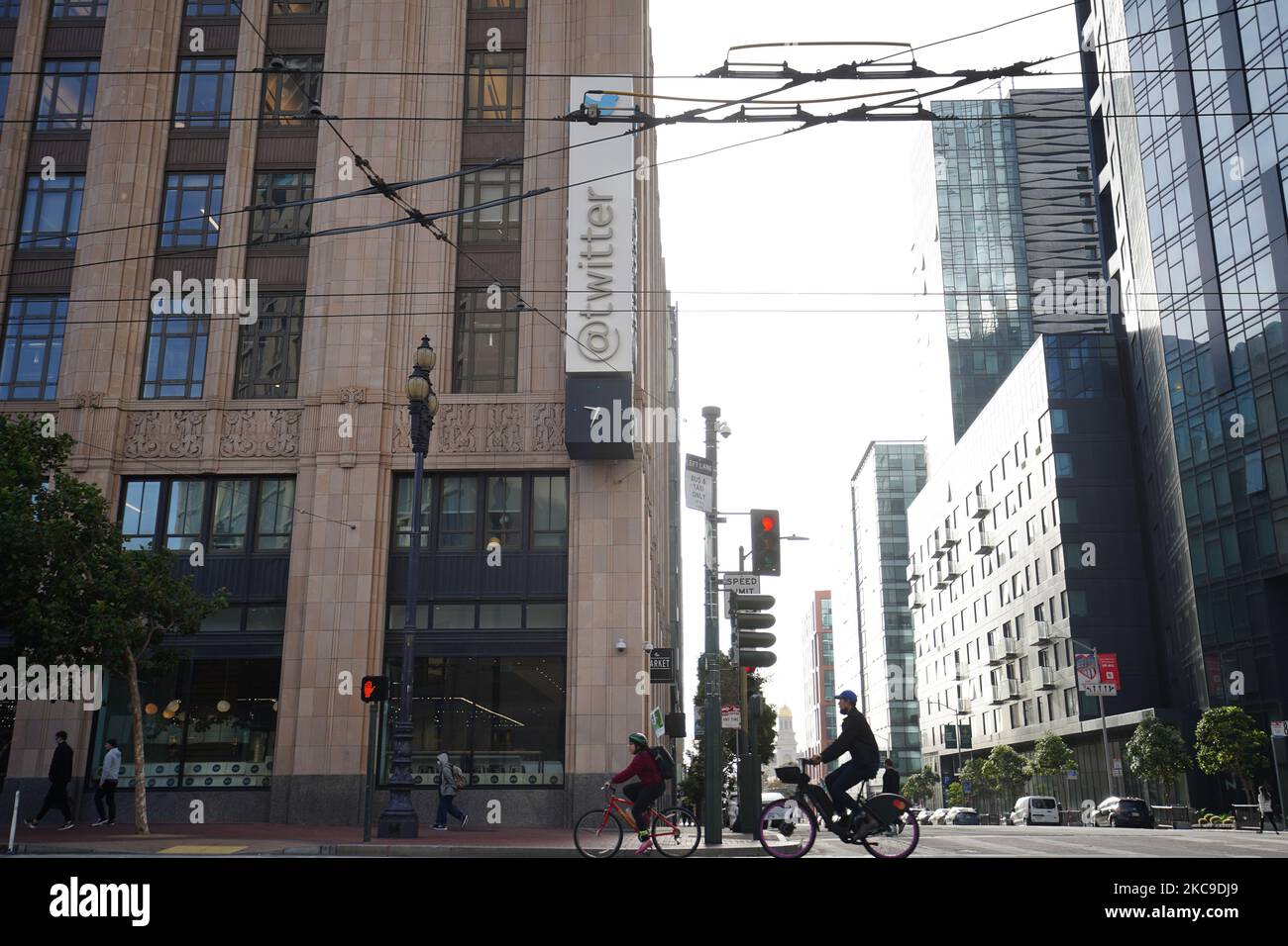 The headquarters of Twitter seen in San Francisco. Twitter is a large ...