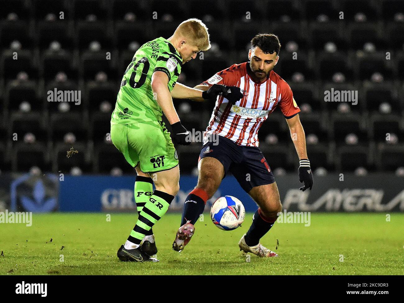 Oldham Athletic's Serhat Tasdemir tussles with Elliott Whitehouse of ...
