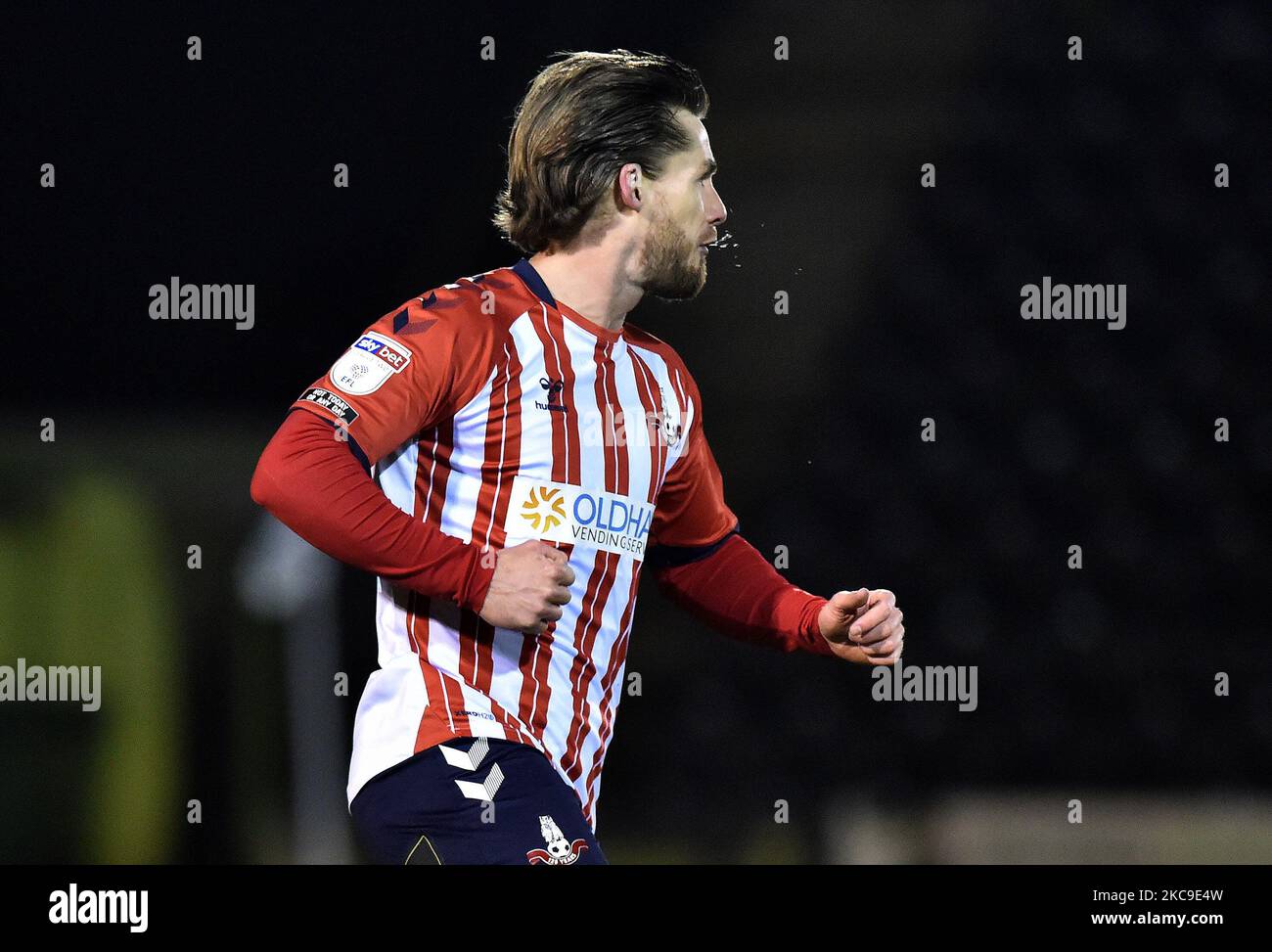 Oldham Athletic's Conor McAleny celebrates scoring his side's second ...