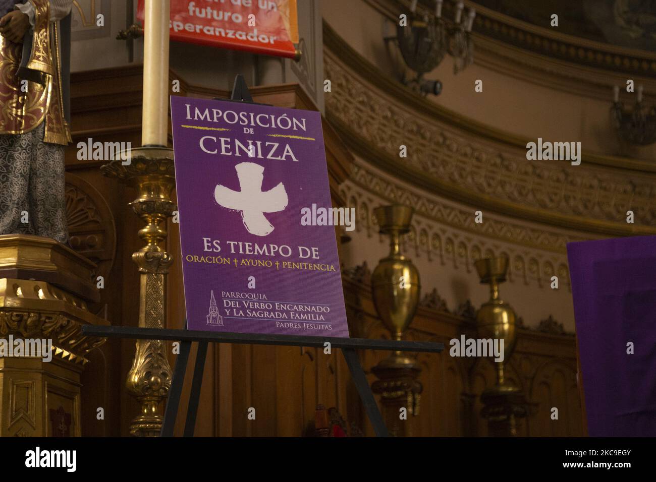 A sign about Ash Wednesday is seen as part of the Ash Wednesday ...