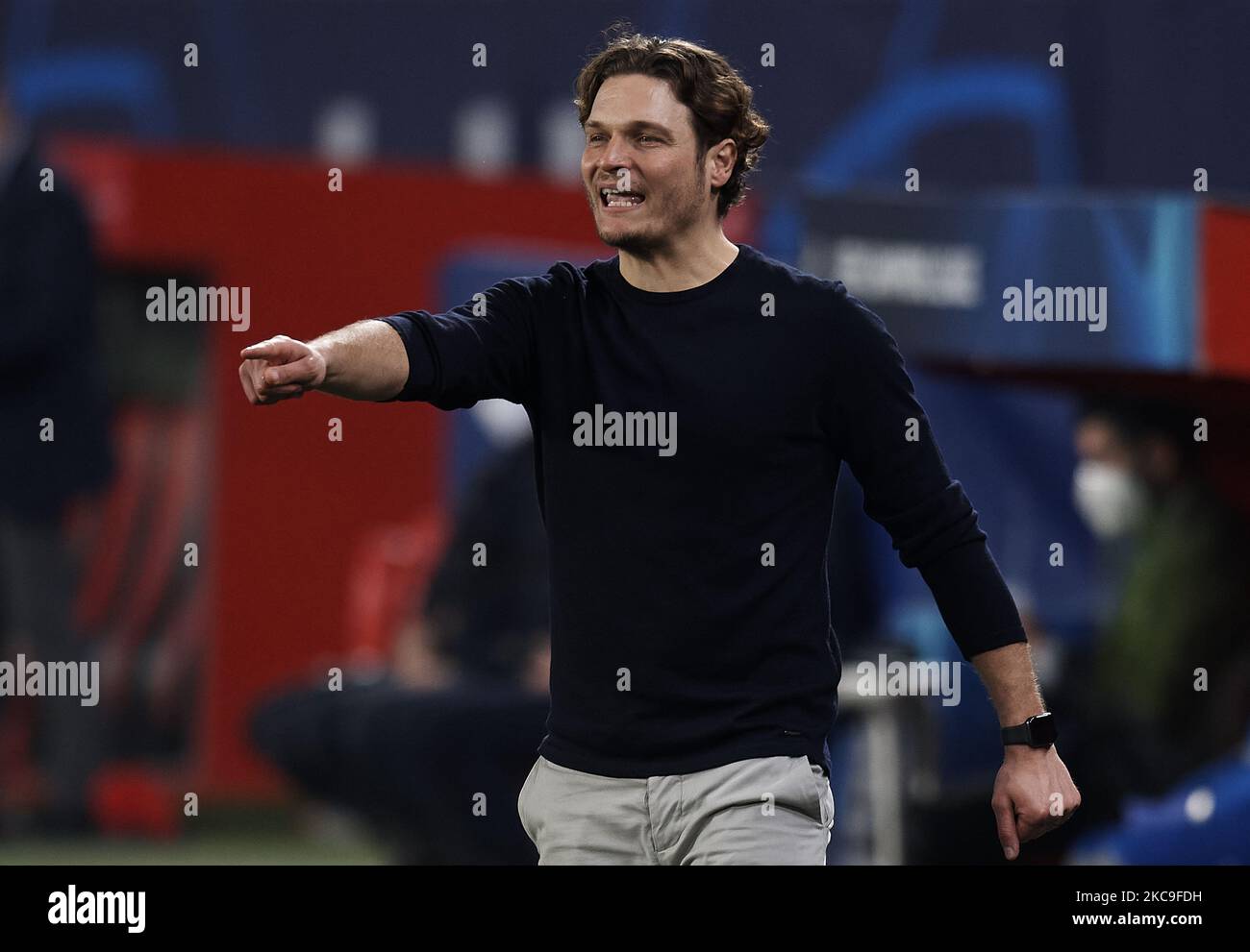Edin Terzic head coach of Dortmund gives instructions during the UEFA ...