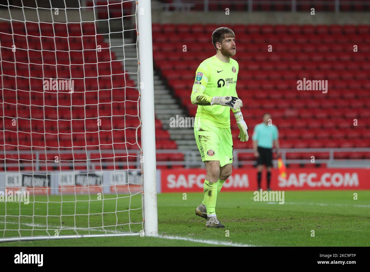 Lee Burge of Sunderland during the EFL Trophy match between Sunderland ...